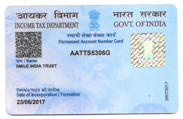 Certificate - Smile India Trust